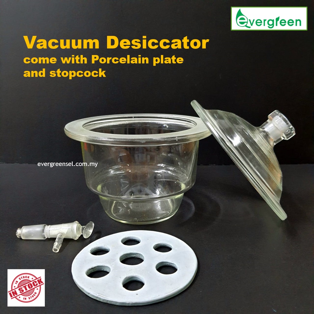 Desikator Vakum Kaca dengan Plat Porselin/Vacuum Desiccator come with ...