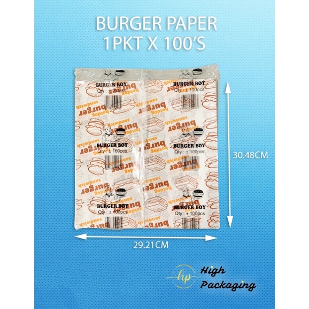 Burger Paper 100’s | Shopee Malaysia