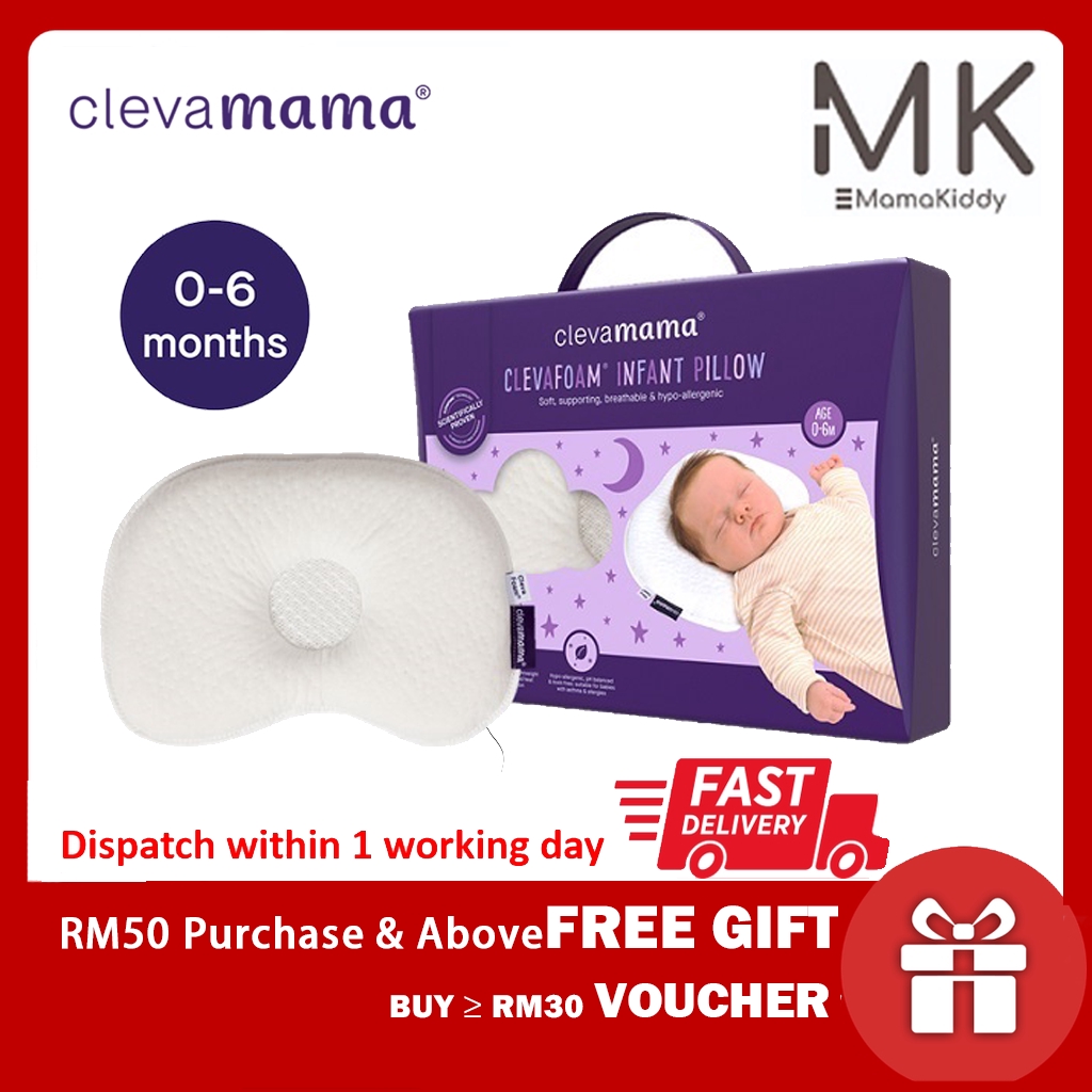 Clevamama Clevafoam Infant Pillow Bantal Baby Pillow Dimple Pillow 0-6 ...
