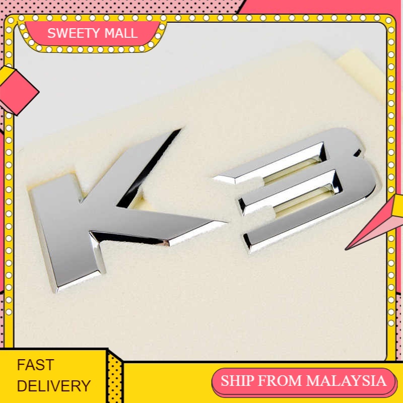 Modified Digital Alphabet K3 Car Rear Sticker for KIA Cerato Auto 3D ...