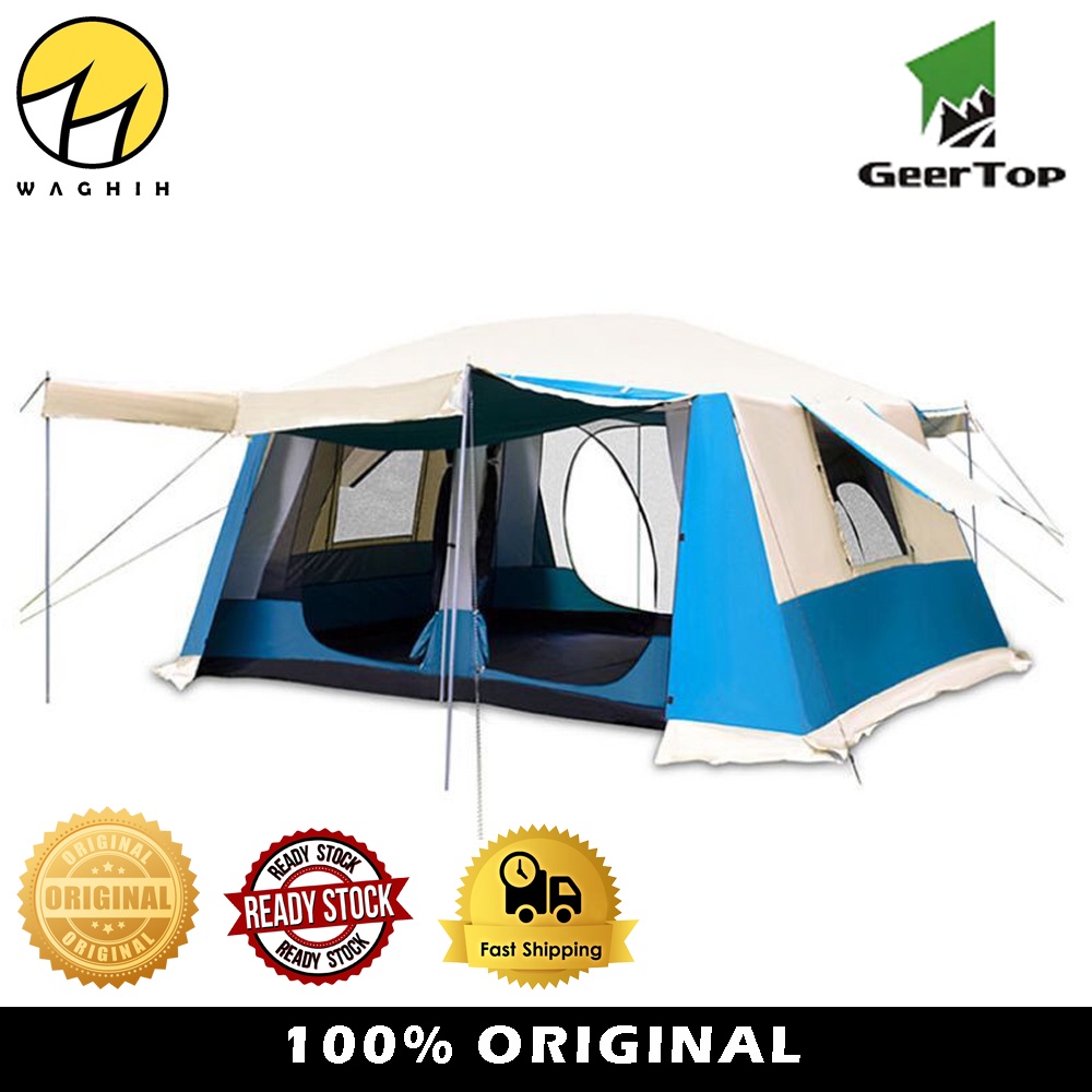 🔥100% ORIGINAL🔥 GEERTOP 8P P PERSON CAMPING HIKING FAMILY TENT | Shopee Malaysia