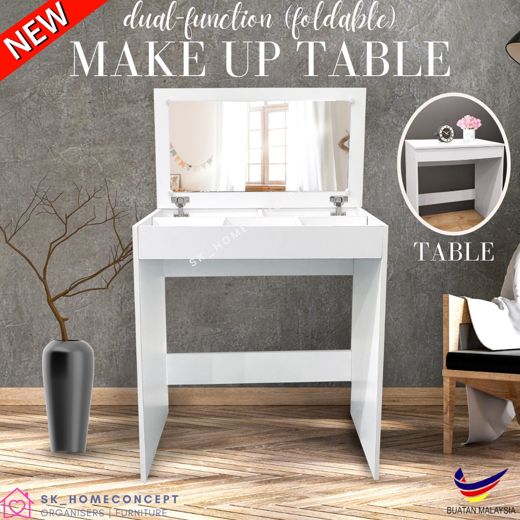 MAKE UP TABLE | DRESSING TABLE | MEJA SOLEK | FOLDABLE MULTIPURPOSE ...