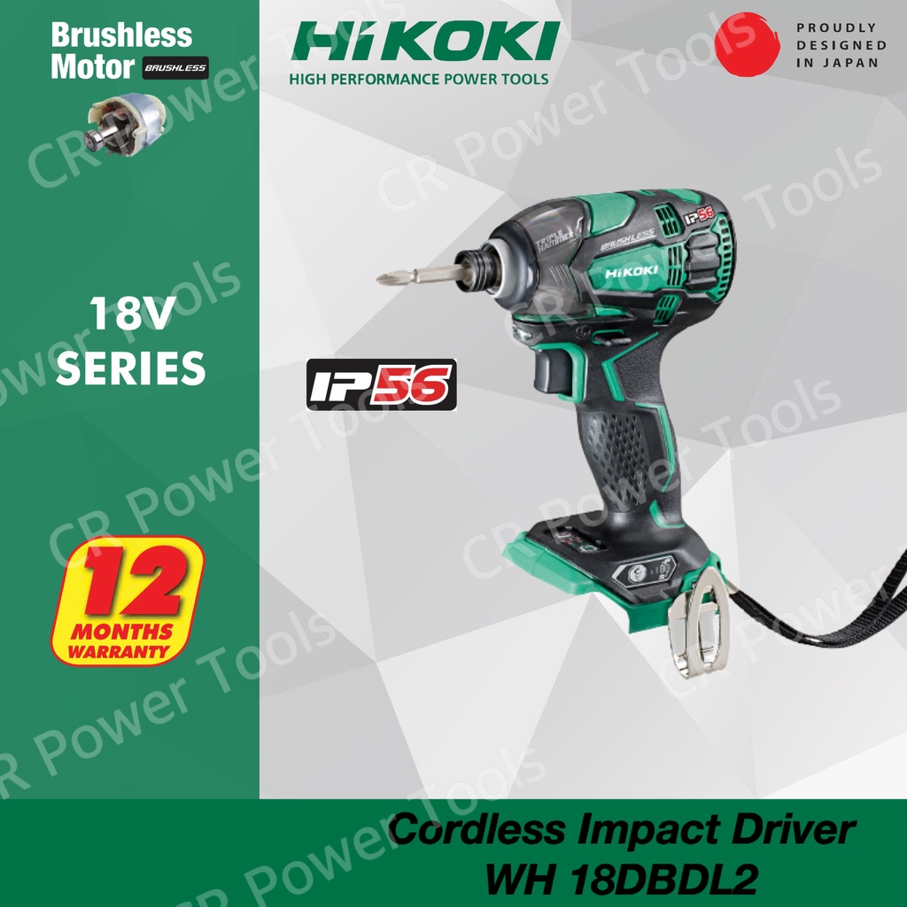 HIKOKI CORDLESS IMPACT DRIVER WH18DBDL2 18V SOLO/SET | Shopee Malaysia