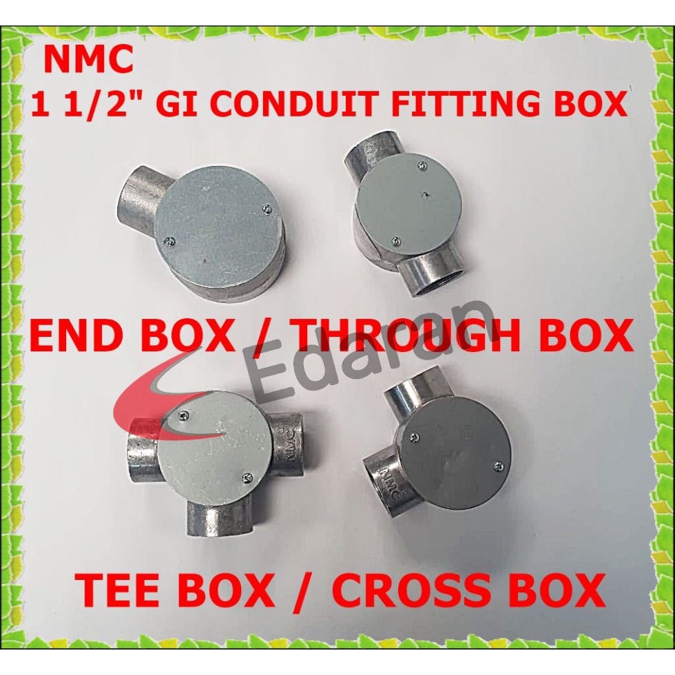 NMC 1 1/2" (38MM) GI CONDUIT FITTING BOX C/W COVER - (END BOX / THROUGH ...