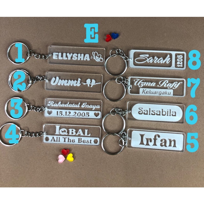 Keychain Acrylic Clear Laser Engrave Custom Budget Cheap Murah - Custom ...