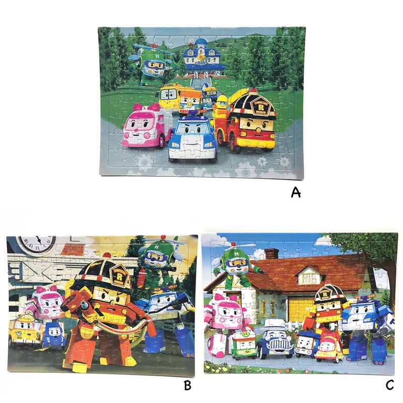 Poli Police Car Jigsaw Puzzle Game Toys for Boys Girls KIds (96pcs ...