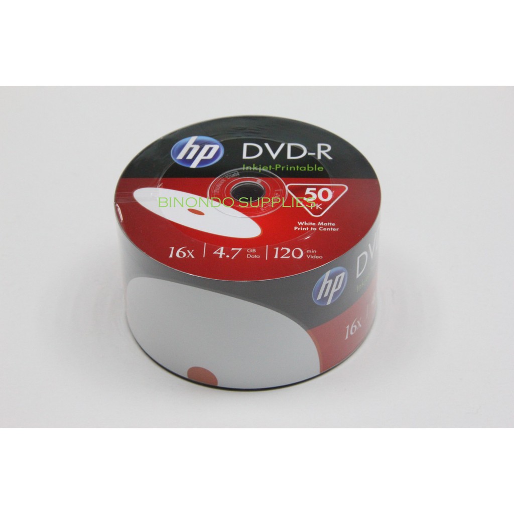 HP DVD-R 4.7GB Inkjet Printable Blank DVD CD (white)50pcs | Shopee Malaysia