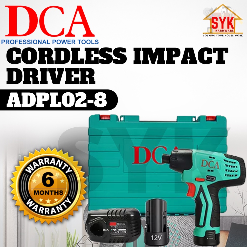 DCA ADPL02-8 12V Cordless Impact Driver Impact Wrench Wood Drilling ...