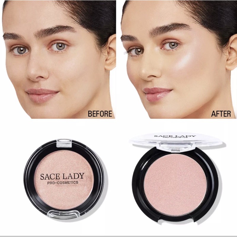 SACE LADY MakeUp Highlighter Pressed Powder 6 Colours Face Glow MakeUp ...
