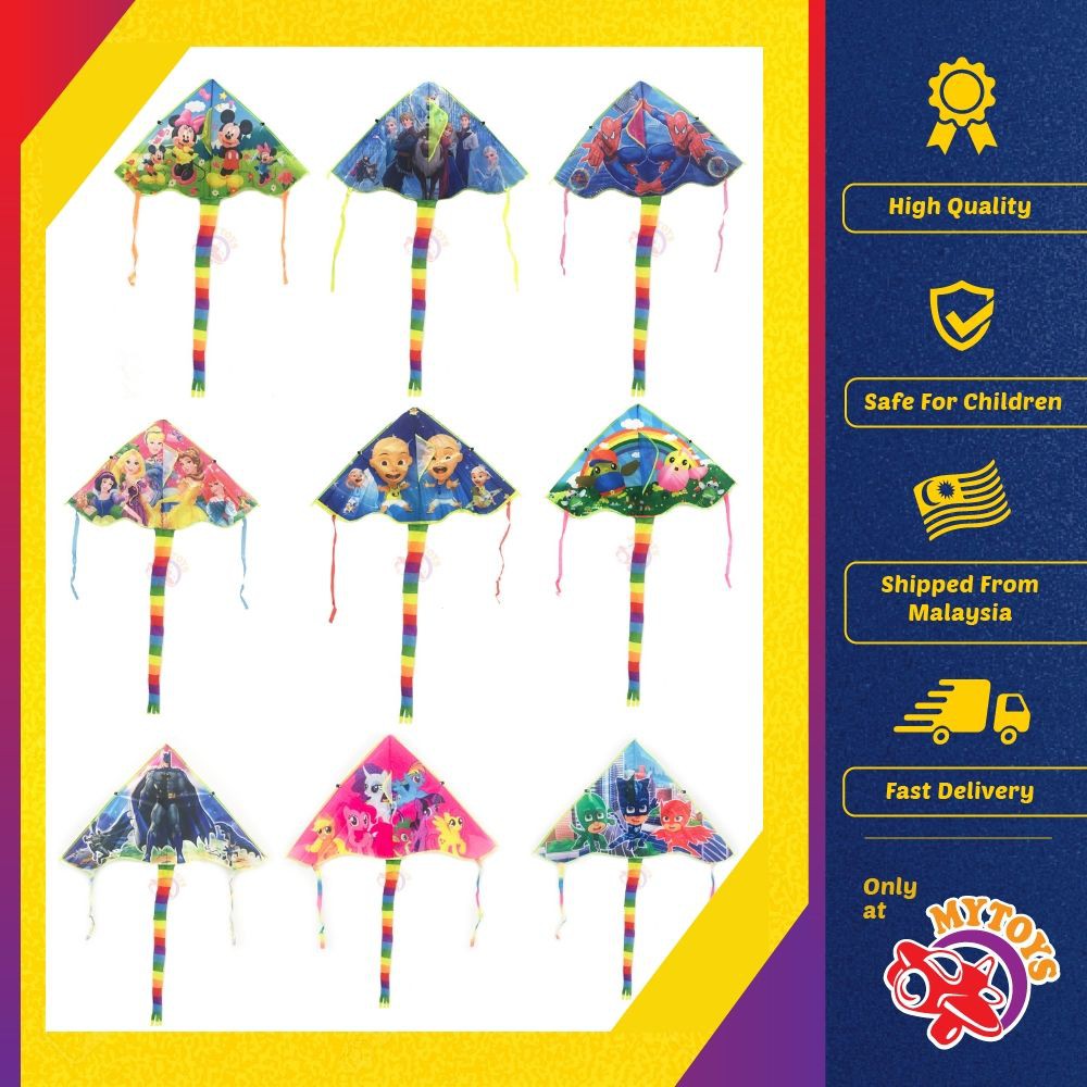 Assorted Cartoon Triangle Kite with Long Tail 93cm / 108cm / 83cm ...