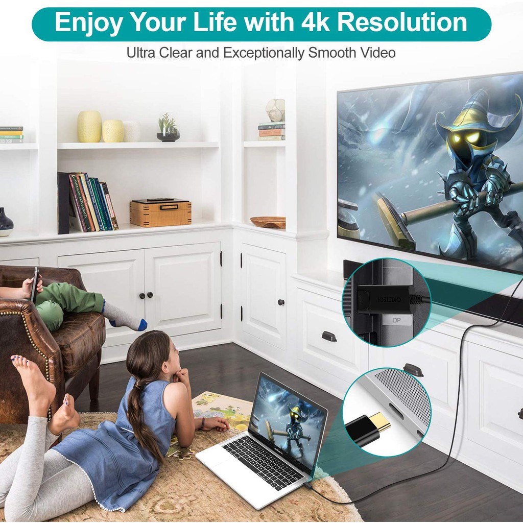 3.1 Usb Type C to Display port Cable 4K DP Displayport 1.4 Thunderbolt ...