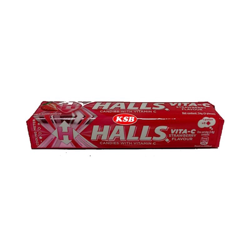 【34g】Halls Candy Mix Flavour Extra Strong/Menthol/Strawberry/Blueberry ...