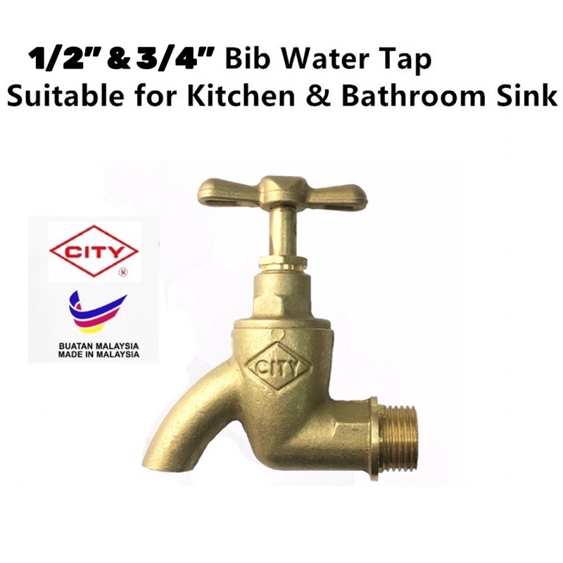 1/2" & 3/4” High Quality City Brass Bib Water Tap for Kitchen ...