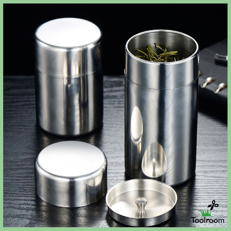 Tea Canister with Airtight Double Lids for Loose Tea - Small Kitchen ...