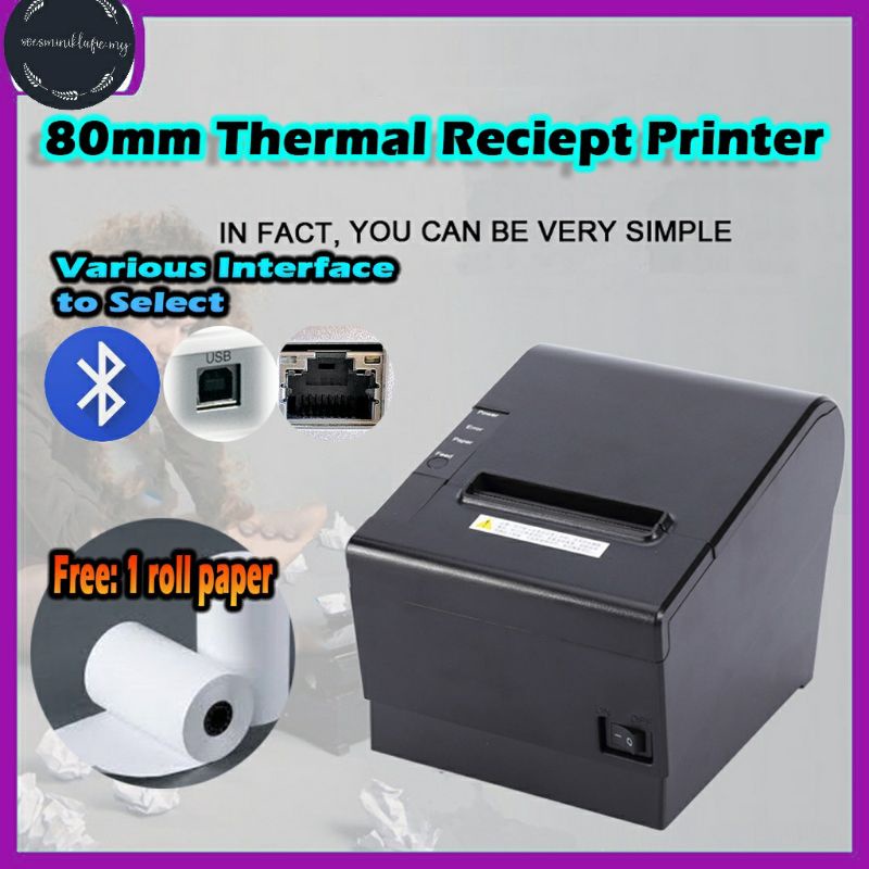 Thermal Receipt Printer 80mm Print Resit Support Cash Drawer Retail ...