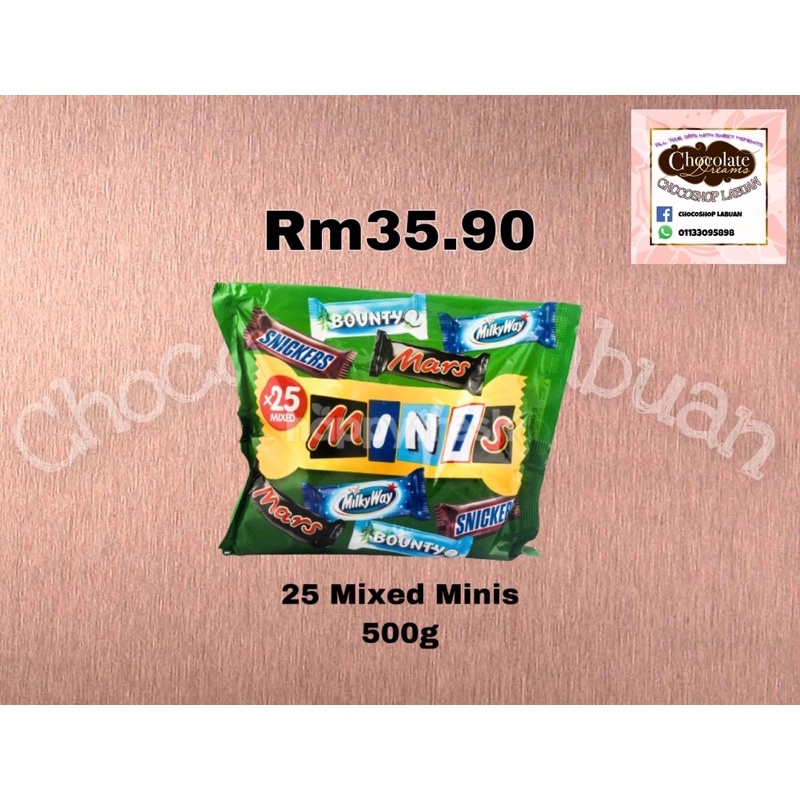 25 Mixed Minis chocolates 500g | Shopee Malaysia