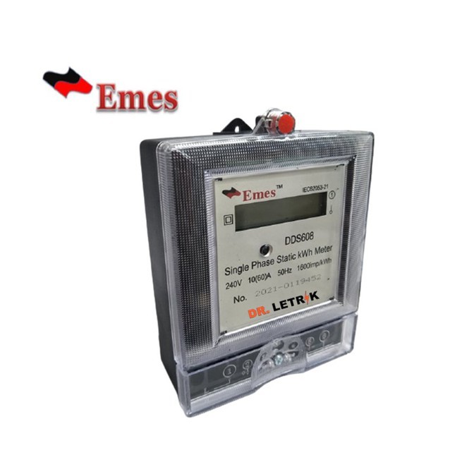 EMES DDS608 Single Phase 10(60)A KWH Meter Kilowatt Hour Meter (Digital ...