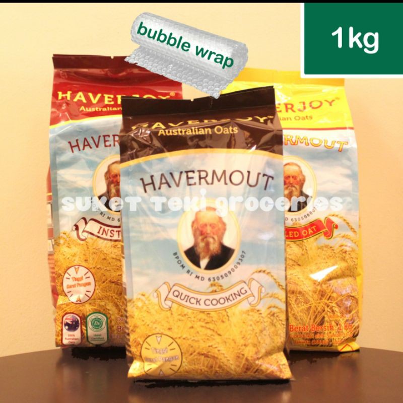 Haverjoy Havermout Oatmeal 1kg Instant / Quick Cooking / Rolled Oat ...
