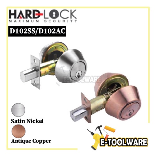 Hard-Lock D102 SS/AC Deadbolt Double Cylinder Lock | Shopee Malaysia