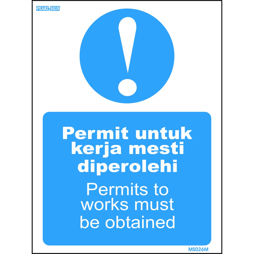 MANDATORY SAFETY SIGN "PERMIT TO WORK MUST BE OBTAINED" STICKER ...