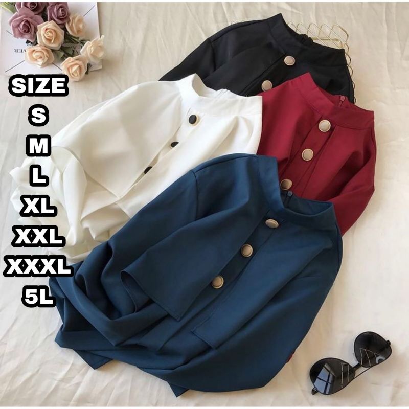 KEMEJA Wini Women'S Shirts Tops Jumbo Blouse Big Size Women'S Clothing ...