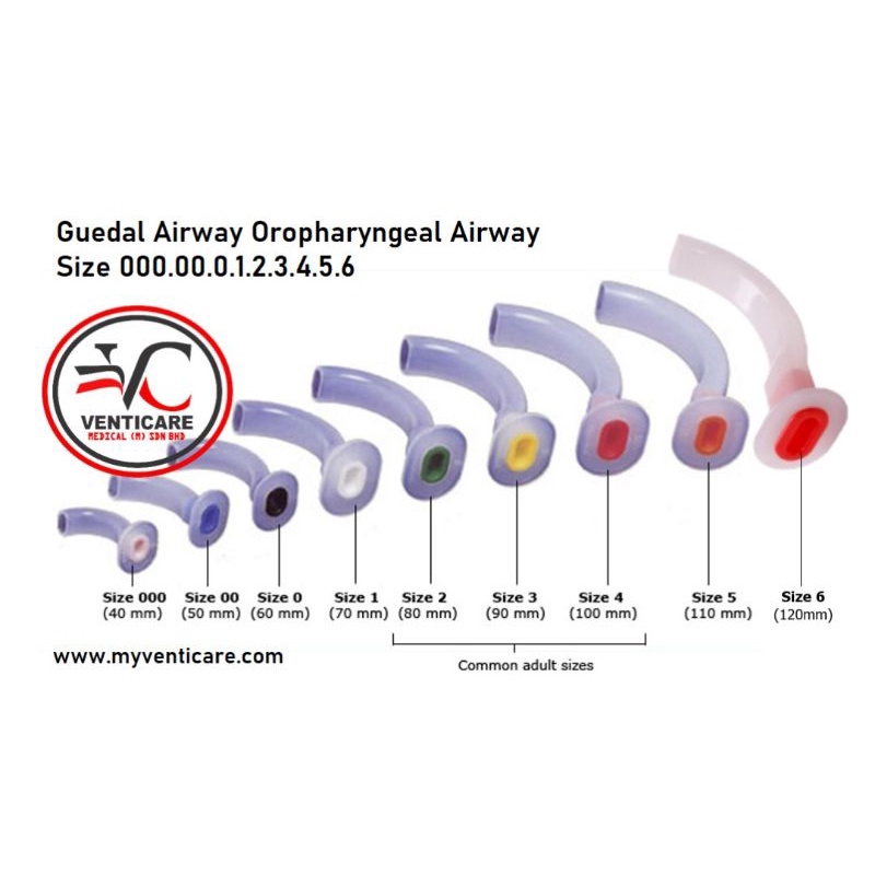 Oropharyngeal Airway Size Chart