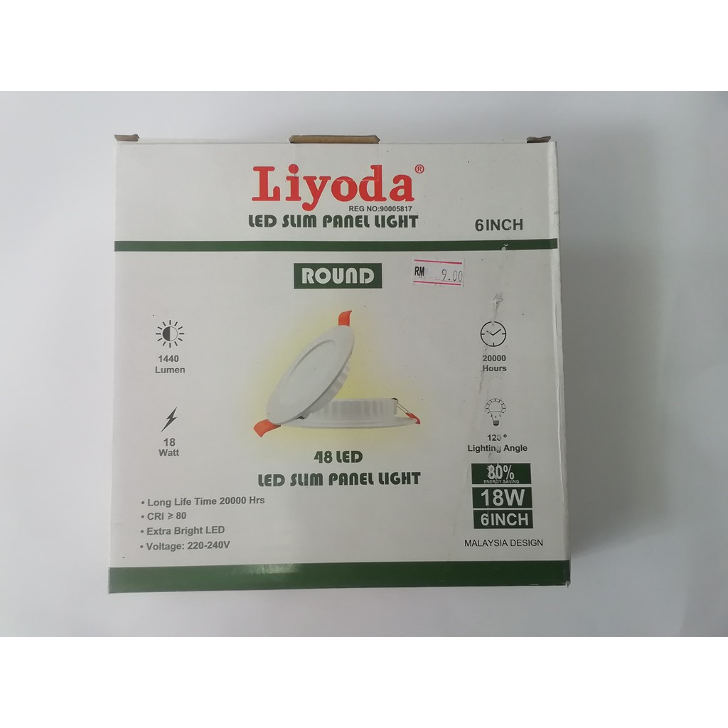 Liyoda Led Slim 6 inch Panel Light Round 18W 20000 hours 1440 Lumen ...