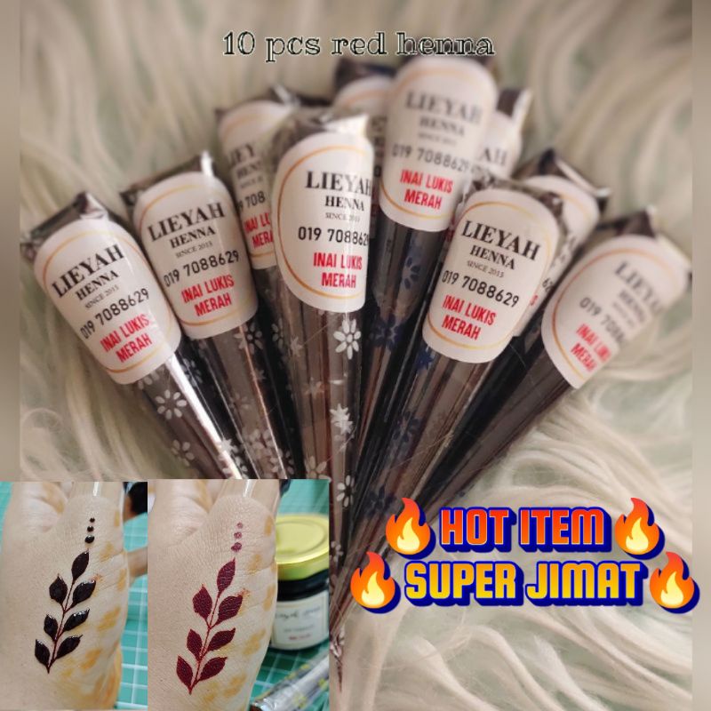 10 pcs DARK MAROON Cone Henna (1 Box) | Shopee Malaysia
