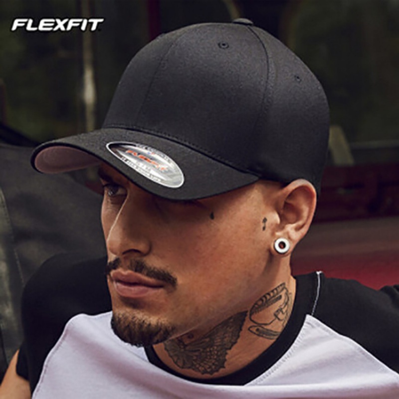 [FLEXFIT] 6277 Fully Enclosed Elastic Baseball Cap Big Head Hard Top ...