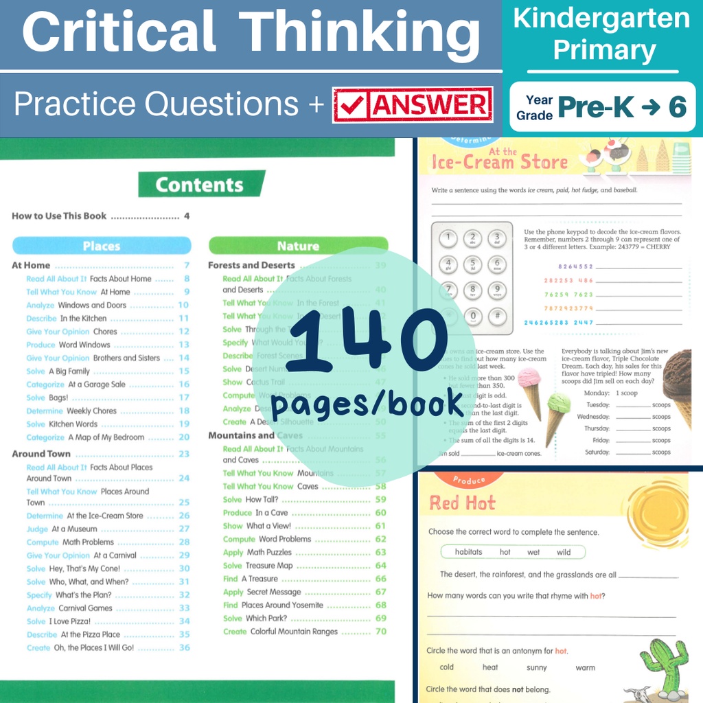 23E⬜🟨 PreK KS1 KS2 Skill Sharpeners Critical Thinking Pre K - Year 6 ...