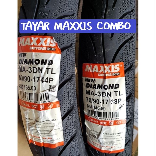 COMBO TAYAR MAXXIS DIAMOND 3D MADE IN VIETNAM TIRE TYRE 60/80 70/90 80/ ...