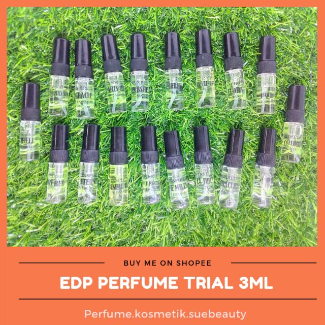 CLEAR STOCK🔥EDP PERFUME TESTER | TRIAL PERFUME 3ML | Shopee Malaysia