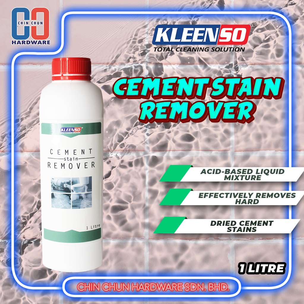 1L KLEENSO CEMENT STAIN REMOVER|CEMENT REMOVER|PENCUCI LANTAI SIMEN ...