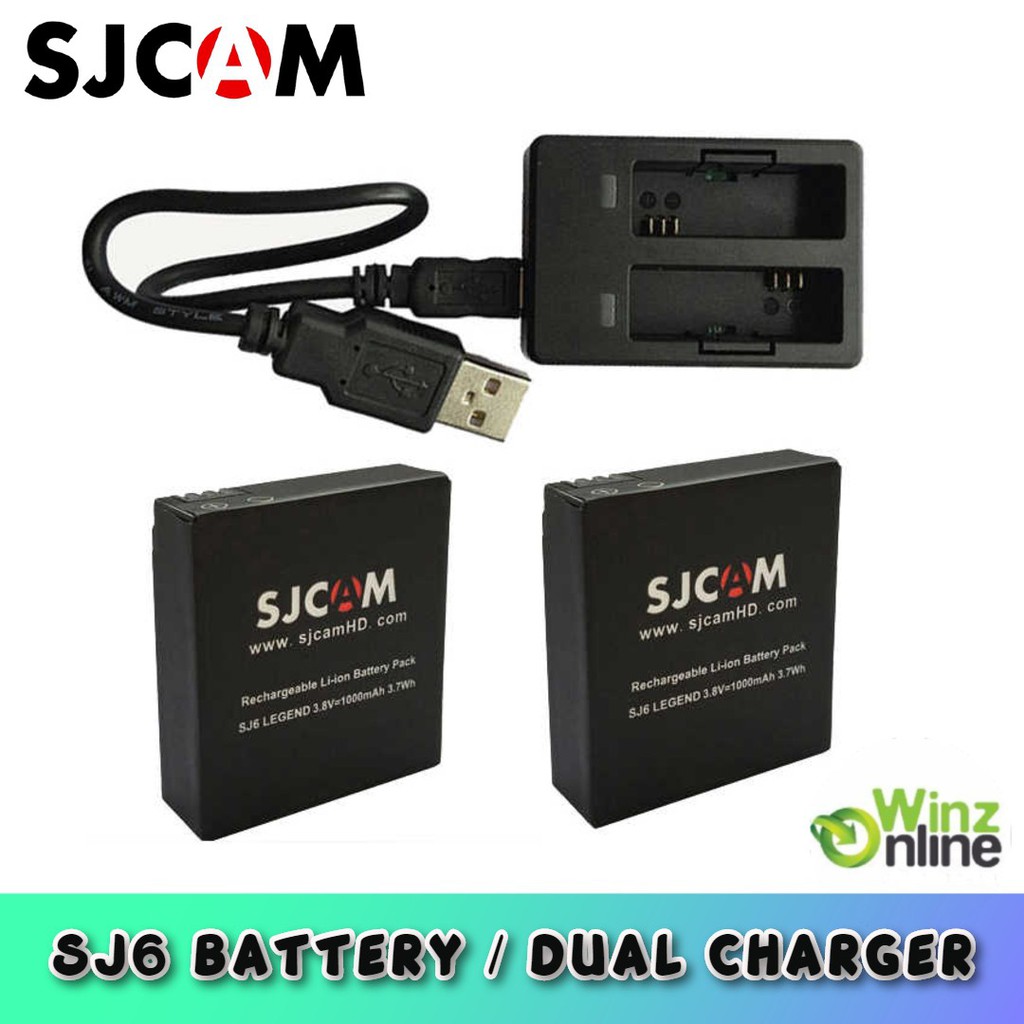 ORIGINAL SJCAM SJ6 LEGEND DUAL CHARGER WITH BATTERY | Shopee Malaysia
