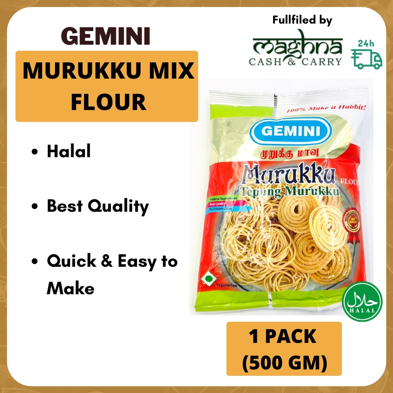 Gemini Murukku Mix Flour (Campuran Murukku) - 1 Pack (500 gm) | Shopee ...