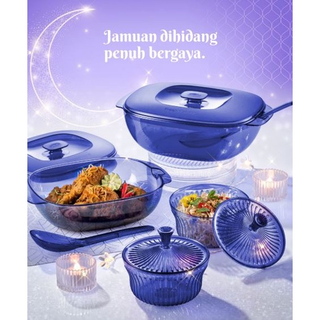 Tupperware Royale Blue Crystalline Serveware Set with Gift Box/PWP ...