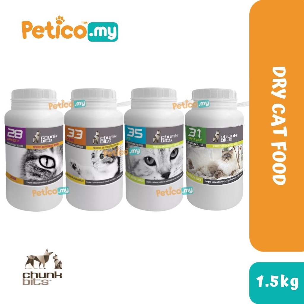 CHUNK BITS 1.5kg Dry Cat Food (Upkeep 28/ Hair & Skin 31/ Cubs 33/ Fit ...