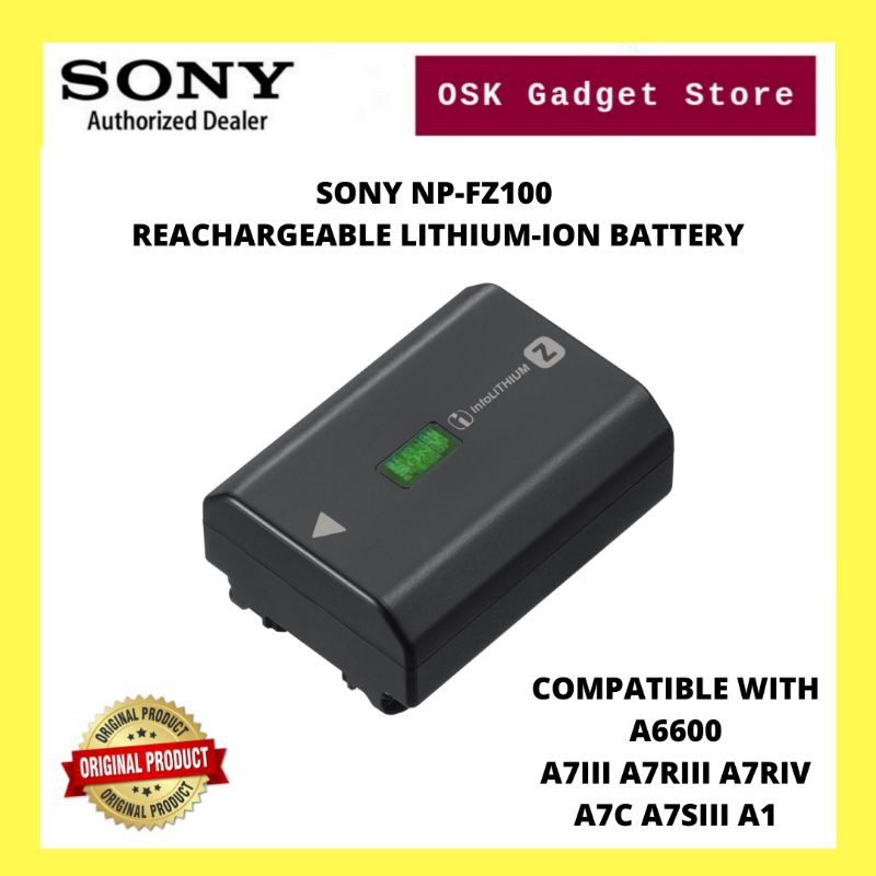 Sony Original NP-FZ100 / NP FZ100 Rechargeable Battery 2280mAh | Original Official Product ...