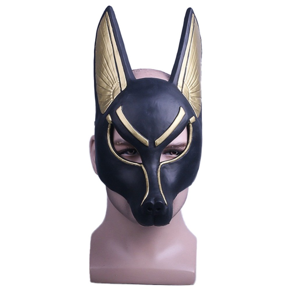 In Stock Egyptian Anubis Mask Cosplay Full Face PVC Mask Wolf Head ...