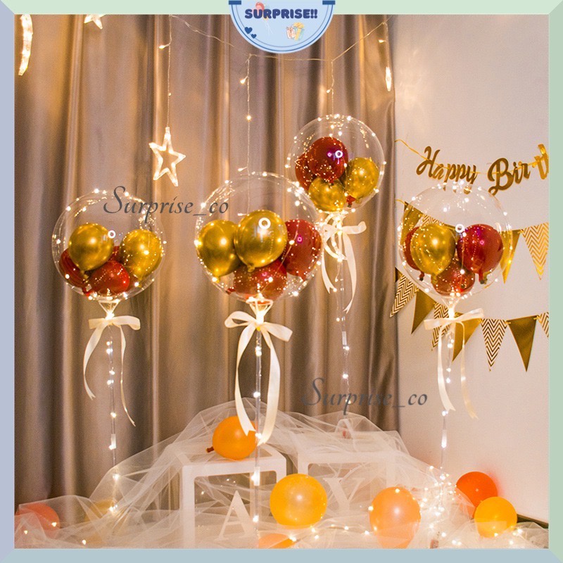 【Ready Stock】Bobo Balloon Set With LED Light 70cm Stick Balloon Set ...