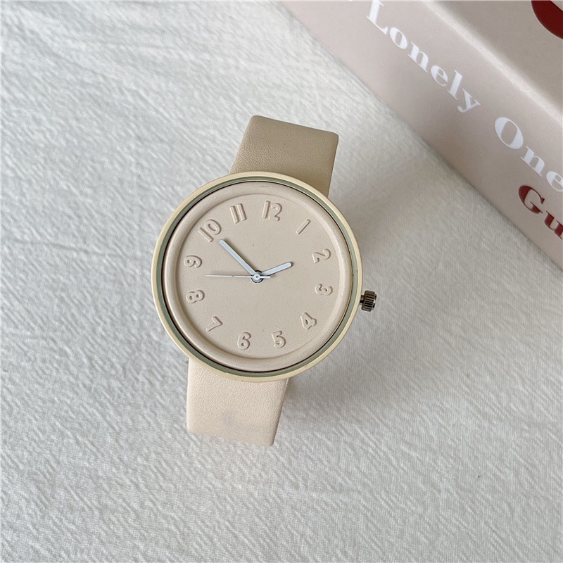 Macaron Color Simple Watch Women's Elegant Advanced Design Retro Ins ...
