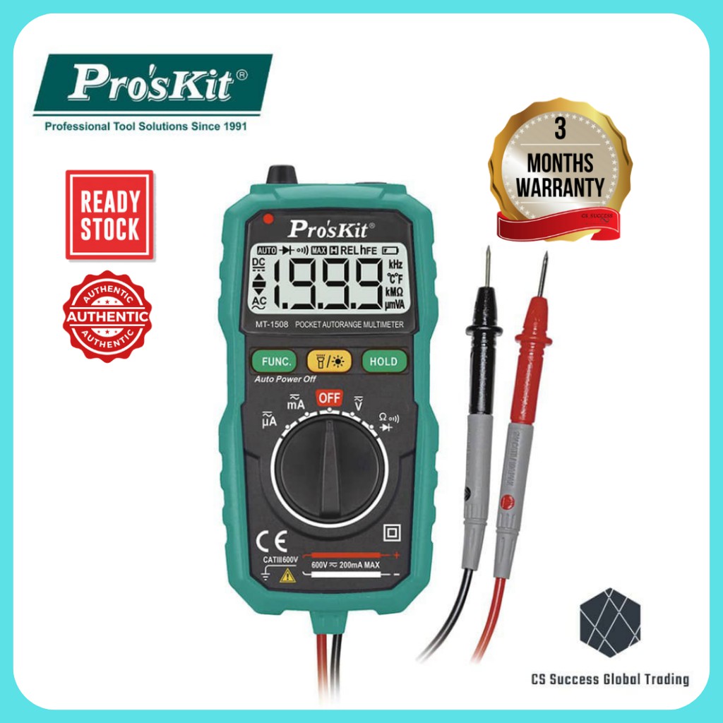 🔥Hot Product🔥 Pro'sKit MT-1508 Pocket Autorange Multimeter (Taiwan) (3 ...