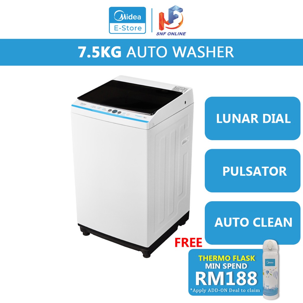 Midea MA100W75/WK/E Fully Auto Washing Machine / Washer / Mesin Basuh ...