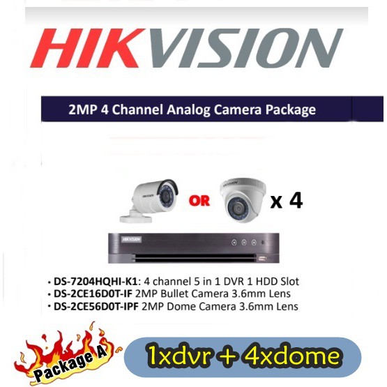Hikvision 2MP 4Channel CCTV DVR Analog camera | Shopee Malaysia