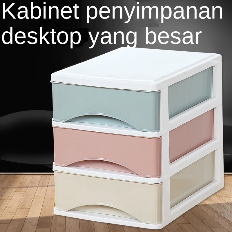 Urusan Kerja Komputer Meja Penyimpanan Kotak Mudah Plastik Kecil Laci ...