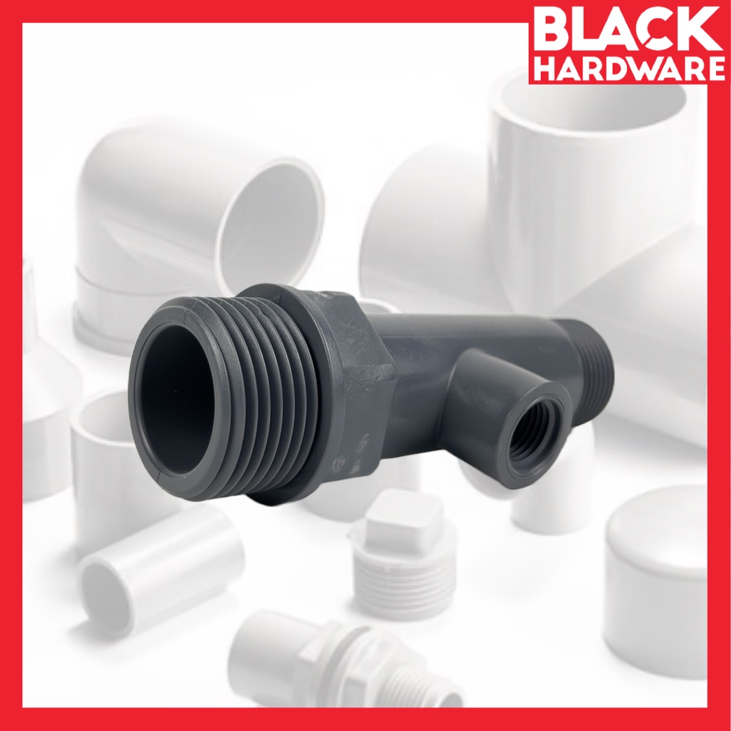 Black Hardware Inlet Outlet PVC Fitting Pipe Water Filter Tank ...