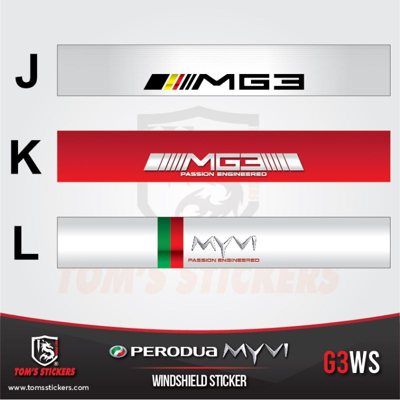 👍 PERODUA MYVI CAR WINDSHIELD STICKER G3WS JKL | Shopee Malaysia