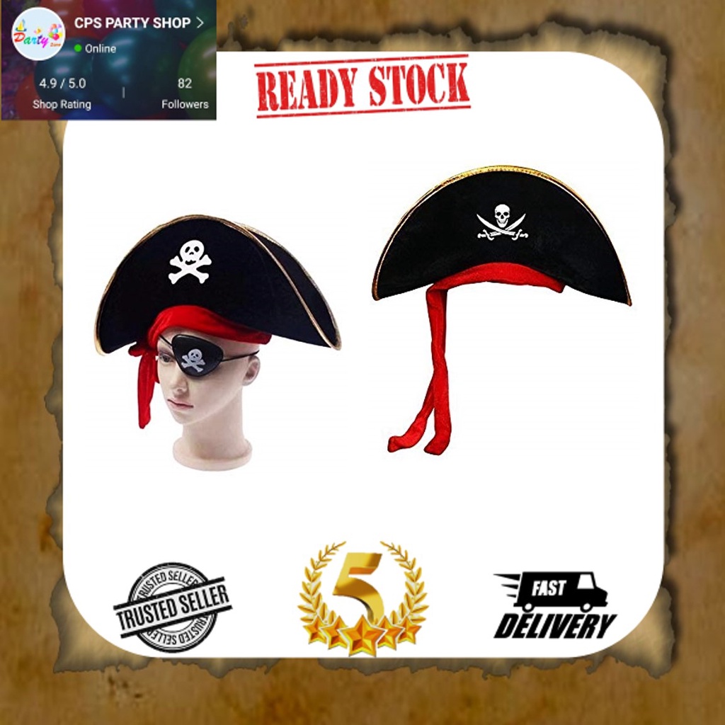 Pirate Captain Hat - Pirate Hat - Adult Size - Pirate Theme - Pirate ...