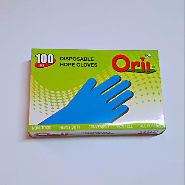 ORIL HDPE DISPOSABLE PLASTIC GLOVE FREE SIZE / TRANSPARENT GLOVE (100 ...
