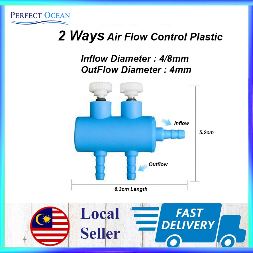 🌊READY STOCK🌊 Air Flow Control Joint Plastic 2,3,4,5,6 Ways Oxygen ...
